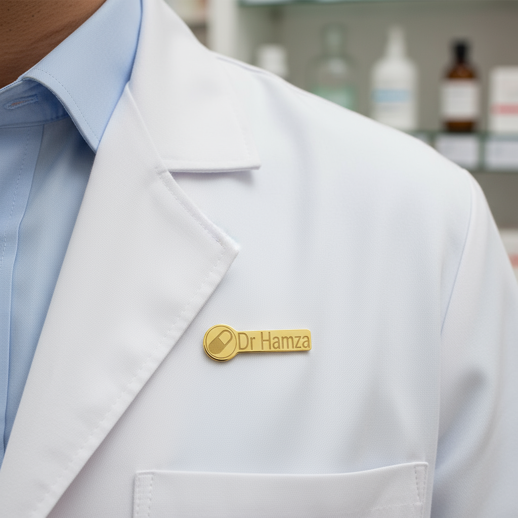 Doctor/Pharmacist Custom Name Tag Pin – Ziva